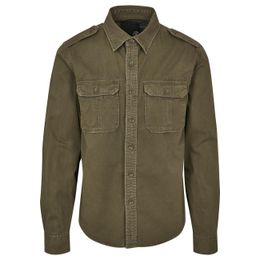 Langarmhemd Brandit "Brandit Herren Vintage Shirt", Herren, Gr. XXL, US-Gr&ouml;&szlig;en, olive, 100% Baumwolle, unifarben, normal, Hemden