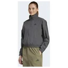 Sweatjacke Adidas SPORTSWEAR "CITY TECH WOVEN MIT REISSVERSCHLUSS", Damen, Gr. XS, grau six, Obermaterial: 100% Polyamid, angesetztes B&uuml;ndchen, Sweatjacken Sweatjacke