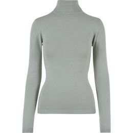 Rundhalspullover Urban Classics "Urban Classics Damen Ladies Knitted Turtleneck Sweater", Damen, Gr. 3XL, softsalvia, 70% Viskose, 30% Polyamid, unifarben, slim fit, herzf&ouml;rmiger Ausschnitt, Pullover Rundhalspullover