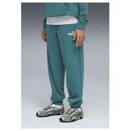 Trainingshose Puma "ESS NO. 1 LOGO SWEATPANTS FL B", Jungen, Gr. 164, N-Gr, emerald ice, Fleece, Obermaterial: 66% Baumwolle, 34% Polyester, unifarben, regular fit normal, Hosen Trainingshose, Regular Fit, mit Eingrifftaschen, mit elastischem Bund