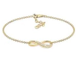 Armband Elli "Infinity/Unendlichkeit mit Zirkonia 925 Silber" Gr. 16, gold, Armb&auml;nder, Damen, 16cm,mit Steinen, Silber 925 (Sterlingsilber), Armband