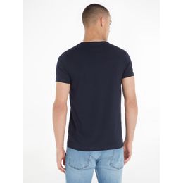T-Shirt Tommy Hilfiger "CORE STRETCH SLIM C-NECK TEE", Herren, Gr. M, blau (navy), Jersey, Obermaterial: 96% Baumwolle, 4% Elasthan, Basic, Rundhals, Shirts T-Shirt