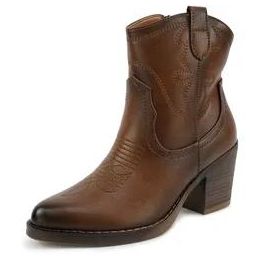 Stiefel FINDLAY "SADIE", Damen, Gr. 36, braun, Polyurethane, Schuhe Stiefel, mit sch&ouml;nen Ziern&auml;hten