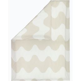 Bettbezug Marimekko "LOKKI", beige, B:140cm L:200cm, Perkal (Bio-Baumwolle), Obermaterial: 100% Baumwolle, Bettbez&uuml;ge, mit Wellenmuster