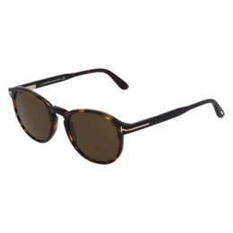 Tom Ford FT0834 DANTE | Unisex-Sonnenbrille | Fassung: Vollrand, Rund, Acetat, Havanna Dunkel | Glasfarbe: Braun