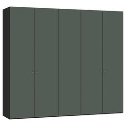 Jutzler Dreht&uuml;renschrank, Grau, Gr&uuml;n, Schwarz, Holzwerkstoff, 3 F&auml;cher, 253x220x59 cm, Typenauswahl, Beim&ouml;bel erh&auml;ltlich, umfangreiches Zubeh&ouml;r in verschiedenen Holzarten Gr&ouml;&szlig;en Holzdekoren individuell planbar, individuelle Frontgestaltung, Schlafzimmer, Kleiderschr&auml;nke, Dreht&uuml;renschr&auml;nke