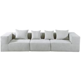 P & B 3-Sitzer-Sofa, Beige, Textil, F&uuml;llung: Schaumstoff, 300x60x100 cm, Bsci, Wohnzimmer, Sofas & Couches, Sofas, 3-Sitzer Sofas