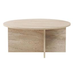 Mid.you Couchtisch, Creme, Holzwerkstoff, Holzoptik, rund, 90x40x90 cm, einfacher Aufbau, Wohnzimmer, Wohnzimmertische, Couchtische