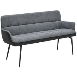 Livetastic Sitzbank, Grau, Schwarz, Textil, Metall, 3-Sitzer, 162x88x63 cm, Esszimmer, B&auml;nke, Sitzb&auml;nke