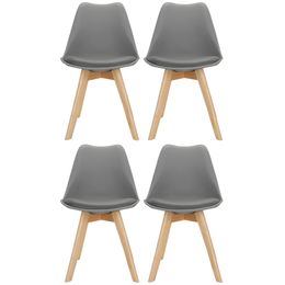 Stuhl-Set Scandi 4er-Set Grau