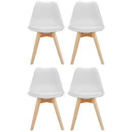 Stuhl-Set Scandi 4er-Set Wei&szlig;