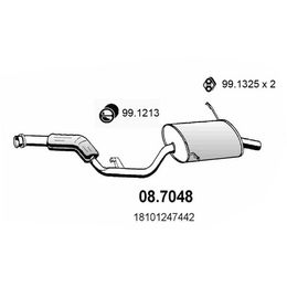Asso Endschalld&auml;mpfer 08.7048 f&uuml;r BMW 18101247442 18101440293