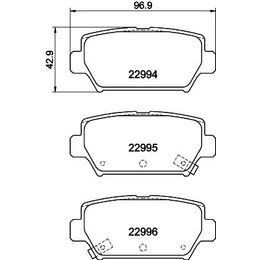 DON Bremsbelagsatz, Scheibenbremse PCP1620 hinten rechts links f&uuml;r MITSUBISHI 4605B997 4605C012