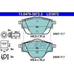ATE Bremsensatz-Vorn und hinten SG00000D9R Bremsensatz, Scheibenbremse vorne rechts links bel&uuml;ftet 266mm f&uuml;r PEUGEOT CITRO&Euml;N TOYOTA VAUXHALL OPEL DS S