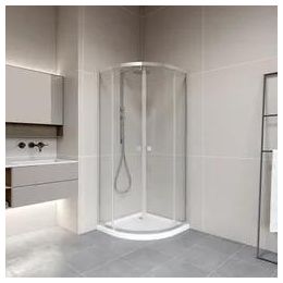 Runddusche MARWELL "LEEDS II", wei&szlig;, neutral, B:80cm H:190cm T:80cm, Duschkabinen, Runddusche mit Gleitt&uuml;ren