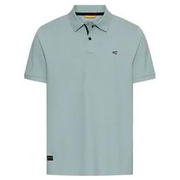 Poloshirt Camel Active, Herren, Gr. 3XL, aqua blau, Jersey, Obermaterial: 95% Baumwolle, 5% Elasthan, unifarben, normal h&uuml;ftbedeckend, Rundhals, B&uuml;ndchen, Shirts, kurzarm, mit Logo-Stickerei