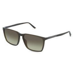 Calvin Klein CK25505S | Herren-Sonnenbrille | Fassung: Vollrand, Eckig, Kunststoff, Khaki Transparent | Glasfarbe: Gr&uuml;n Verlaufend