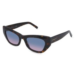 Givenchy GV40129I CITY | Damen-Sonnenbrille | Fassung: Vollrand, Cat Eye, Acetat, Havanna | Glasfarbe: Blau