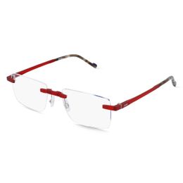 Zeiss ZS25561C Brille Herren | Fassung: Randlos, Eckig, Rot Matt