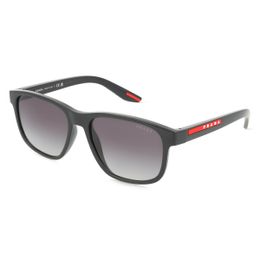 Prada Linea Rossa PS06YS | Herren-Sonnenbrille | Fassung: Vollrand, Quadratisch, Kunststoff, Schwarz | Glasfarbe: Grau Verlaufend