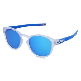 Oakley OO9265 LATCH | Herren-Sonnenbrille | Fassung: Vollrand, Oval, Kunststoff, Wei&szlig; Transparent | Glasfarbe: Blau Verlaufend