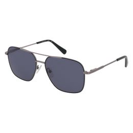 Gant GA00041 | Herren-Sonnenbrille | Fassung: Vollrand, Pilot, Metall, Silber Gl&auml;nzend | Glasfarbe: Grau Verlaufend