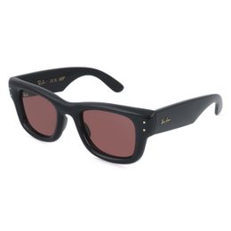 Ray-Ban RB4940 WAYFARER PUFFER | Unisex-Sonnenbrille | Fassung: Vollrand, Quadratisch, Kunststoff, Schwarz | Glasfarbe: Violett