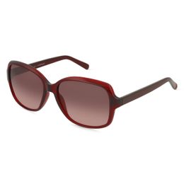 Fielmann LD 055 SUN CL AGNES | Damen-Sonnenbrille | Fassung: Vollrand, Oval, Propionat, Burgunder Gl&auml;nzend | Glasfarbe: Rosebraun Verlaufend