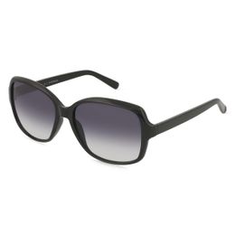 Fielmann LD 055 SUN CL AGNES | Damen-Sonnenbrille | Fassung: Vollrand, Oval, Propionat, Schwarz Gl&auml;nzend | Glasfarbe: Grau Verlaufend