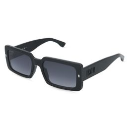 Dsquared2 ICON 0029/S | Herren-Sonnenbrille | Fassung: Vollrand, Eckig, Kunststoff, Schwarz | Glasfarbe: Grau