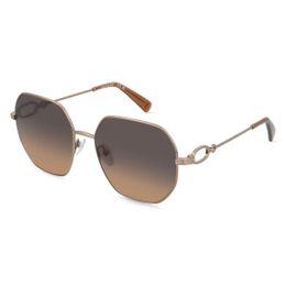 Longchamp LO187S | Damen-Sonnenbrille | Fassung: Vollrand, Quadratisch, Metall, Bronze | Glasfarbe: Grau Verlaufend