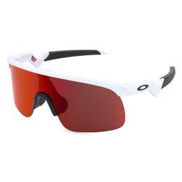 Oakley OJ9010 RESISTOR | Kinder-Sonnenbrille | Fassung: Randlos, Eckig, Kunststoff, Wei&szlig; Gl&auml;nzend | Glasfarbe: Rot Verlaufend