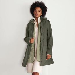 LANDS' END 3-in-1-Wachsjacke aus Baumwollmix, Damen,  Gr&uuml;n, Baumwolle/Nylon, by Lands' End
