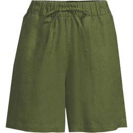 LANDS' END Premium Reinleinen-Schlupfshorts, Damen,  Gr&uuml;n, Leinen, by Lands' End