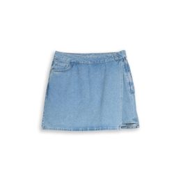 Tom Tailor Denim Damen Jeans Skort in Wickel-Optik, blau, Uni, Gr. XL