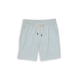 Tom Tailor Herren Seersucker Badeshorts mit Streifenmuster, blau, Gestreift, Gr. XXL