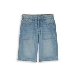 Tom Tailor Jungen Baggy Jeans Shorts, blau, Uni, Gr. 152