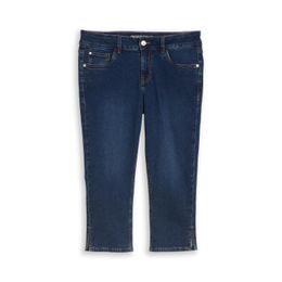 Tom Tailor Denim Damen TTJONA SKINNY Capri Jeans, blau, Uni, Gr. 28