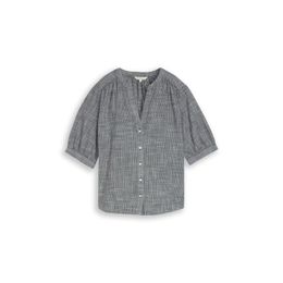 Tom Tailor Damen Bluse aus Baumwolle, blau, Uni, Gr. 34