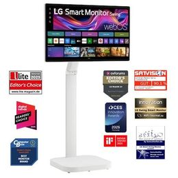 LG Smart Monitor Swing 31,5 &Prime; 4KUHD IPSSmart Monitor mit Touchscreen und Standfu&szlig; mit Rollen 32U889SAW