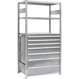 eurokraft pro Schubladenblock, aus Stahl, HxBxT 1000 x 750 x 400 mm, verzinkt