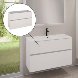 evineo ineo5 evo Unterschrank B: 100 cm, mit 2 Ausz&uuml;gen, mit Griffmulde, BE0958WM,