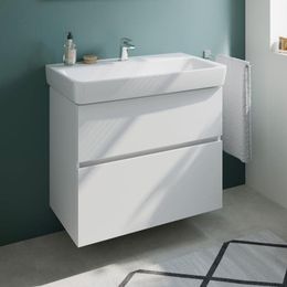 Geberit Renova Plan Waschtisch, evineo ineo5 evo Unterschrank B: 85 cm, 2 Ausz&uuml;ge, mit Griffmulde,, 501699008+BE0989WH,