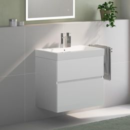 Geberit iCon Waschtisch, evineo ineo5 evo Unterschrank B: 75 cm, 2 Ausz&uuml;ge, mit Griffmulde,, 124075000+BE0976WH,