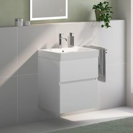 Geberit iCon Waschtisch, evineo ineo5 evo Unterschrank B: 60 cm, 2 Ausz&uuml;ge, mit Griffmulde,, 124060000+BE0975WH,