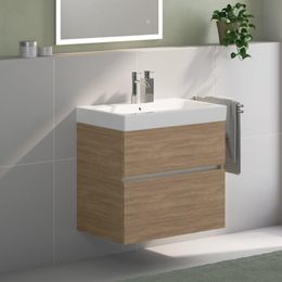 Geberit iCon Waschtisch, evineo ineo5 evo Unterschrank B: 75 cm, 2 Ausz&uuml;ge, mit Griffmulde,, 124075600+BE0976OA,