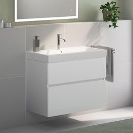 Geberit iCon Waschtisch, evineo ineo5 evo Unterschrank B: 90 cm, 2 Ausz&uuml;ge, mit Griffmulde,, 124090000+BE0978WM,