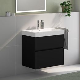Geberit iCon Waschtisch, evineo ineo5 evo Unterschrank B: 75 cm, 2 Ausz&uuml;ge, mit Griffmulde,, 124075000+BE0976BM,