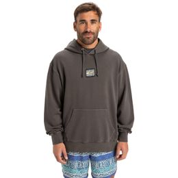 Hoodie Quiksilver "Global Heat", Herren, Gr. M, grau (schwarz shadow), Obermaterial: 100% Walkfrottier;, Sweatshirts Hoodie