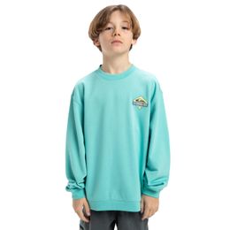 Sweatshirt Quiksilver "Spin Cycle", Jungen, Gr. 10, blau (aqua sky), Obermaterial: 55% Walkfrottier, 45% Microfaser;, Sweatshirts Sweatshirt